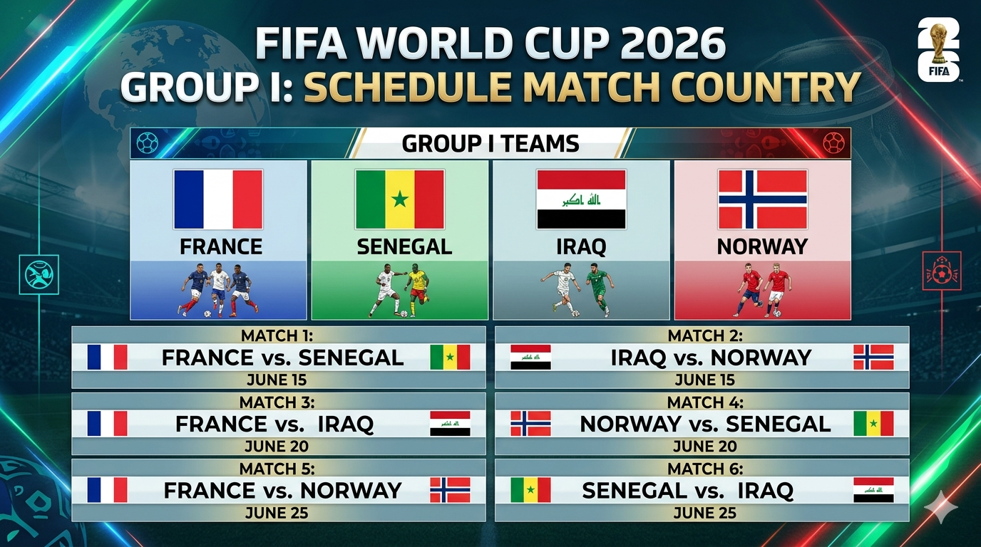 FIFA World Cup 2026 Group I: Schedule, Match Dates, Venues, Broadcast ...