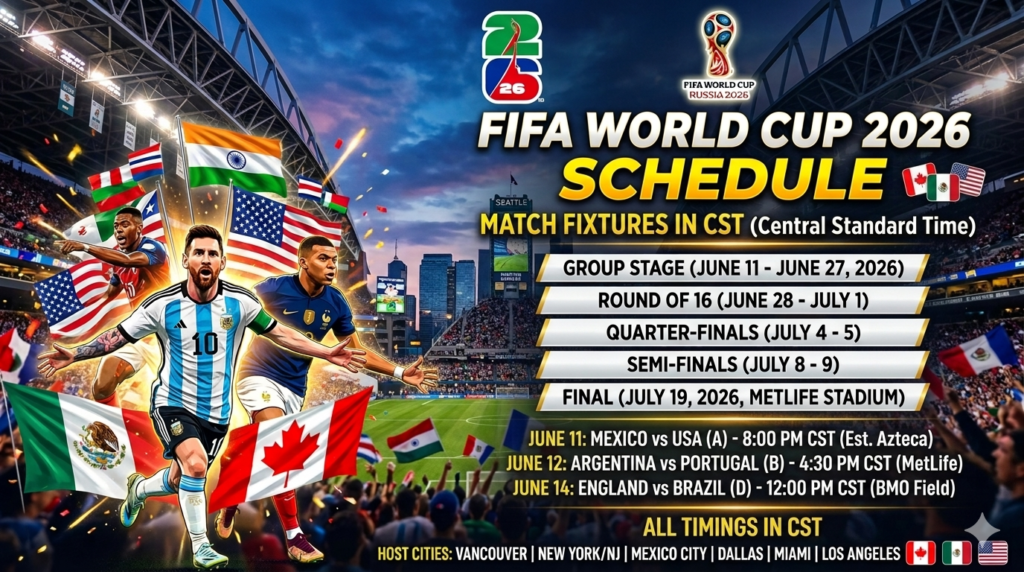 FIFA World Cup 2026 Schedule: Match Kickoff Times in China Standard ...