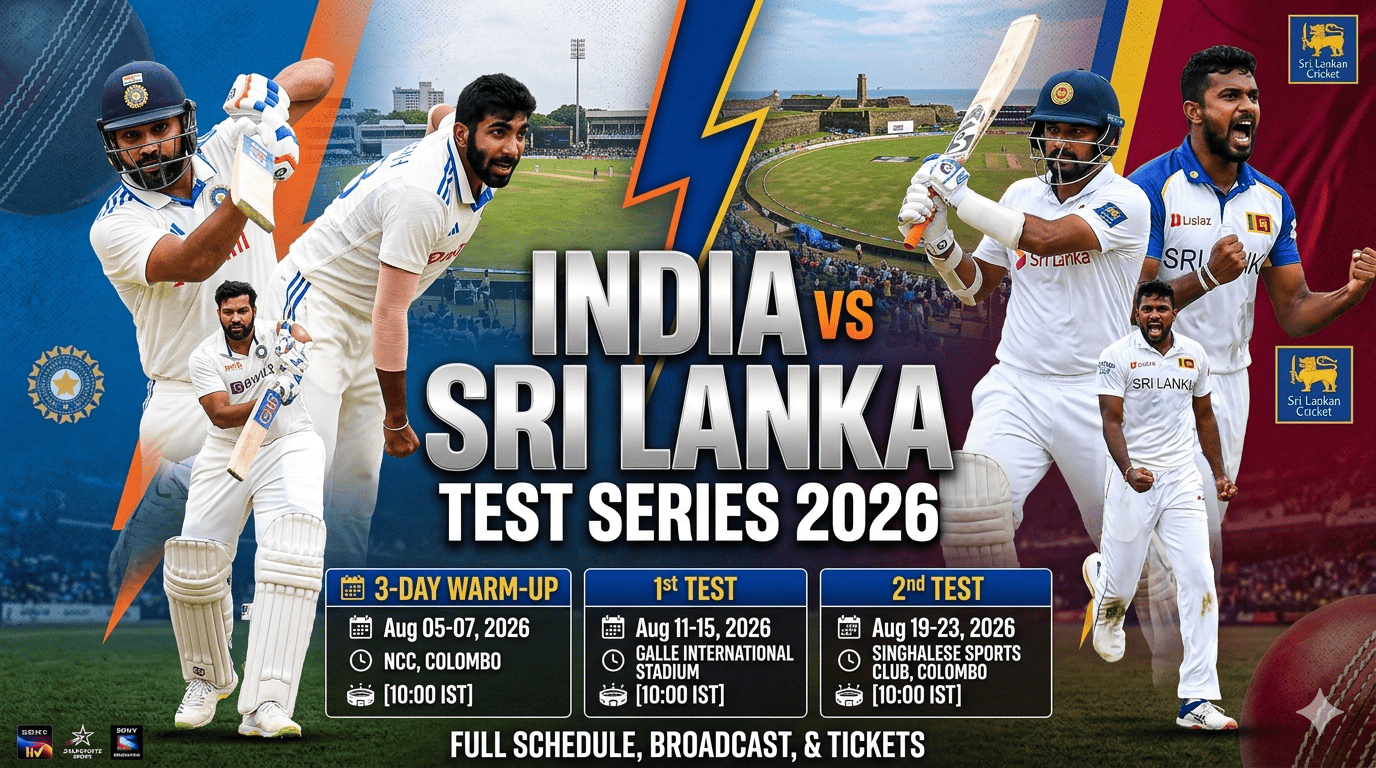India vs Sri Lanka 2026 Test Series: Schedule, Kickoff Time, Venues, TV ...